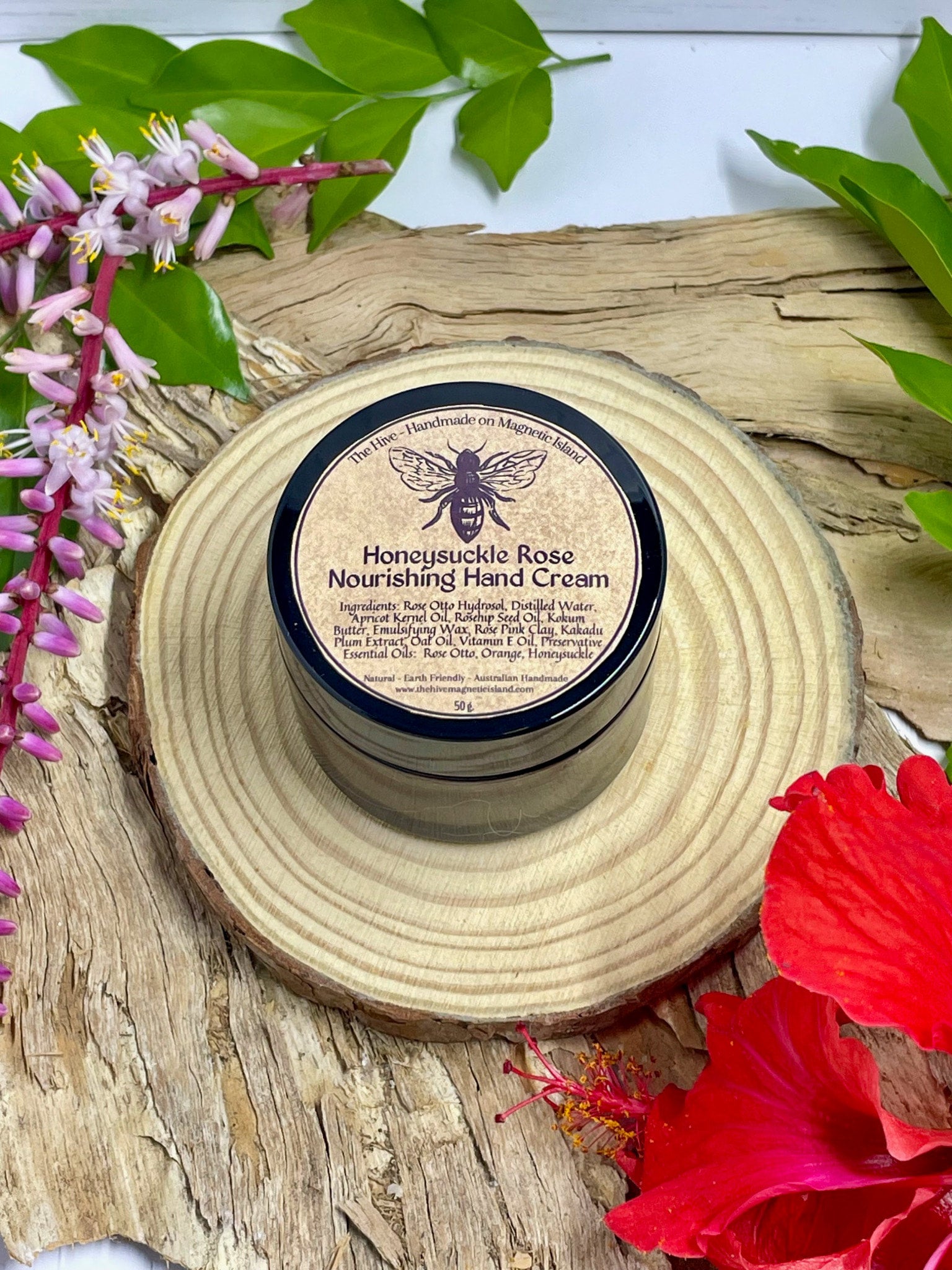Honeysuckle Rose Hand Cream | THE HIVE-HANDMADE ON MAGNETIC ISLAND
